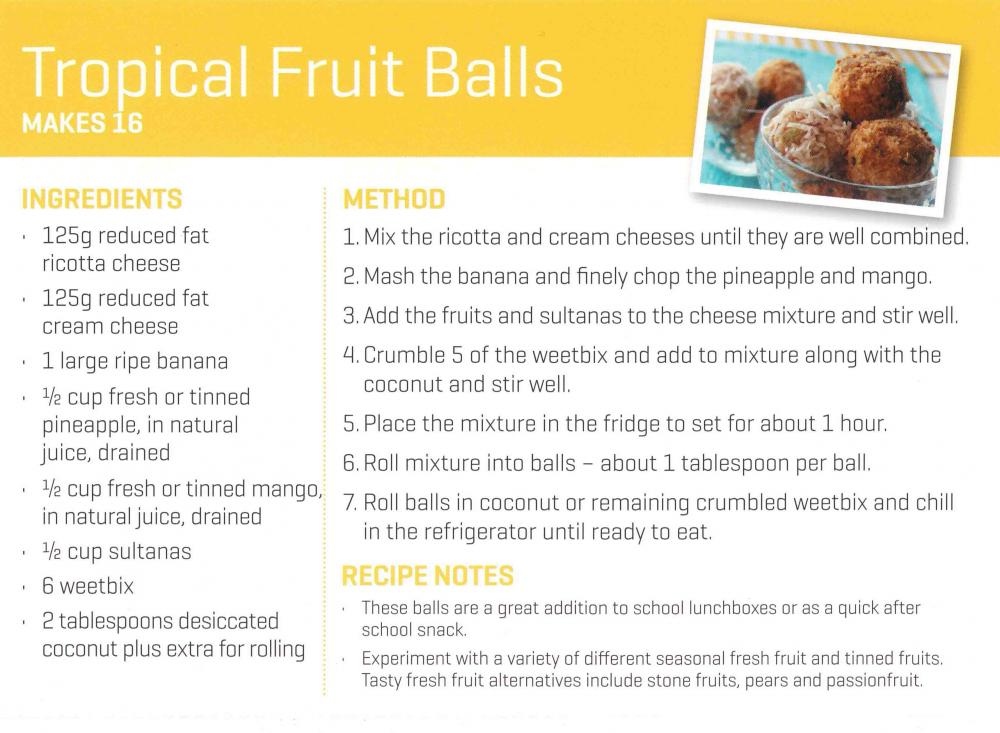 Tropical Fruit Balls | Life Ed Qld